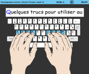 Instructeur de dactylographie à l'aveuglet | Clavier Français